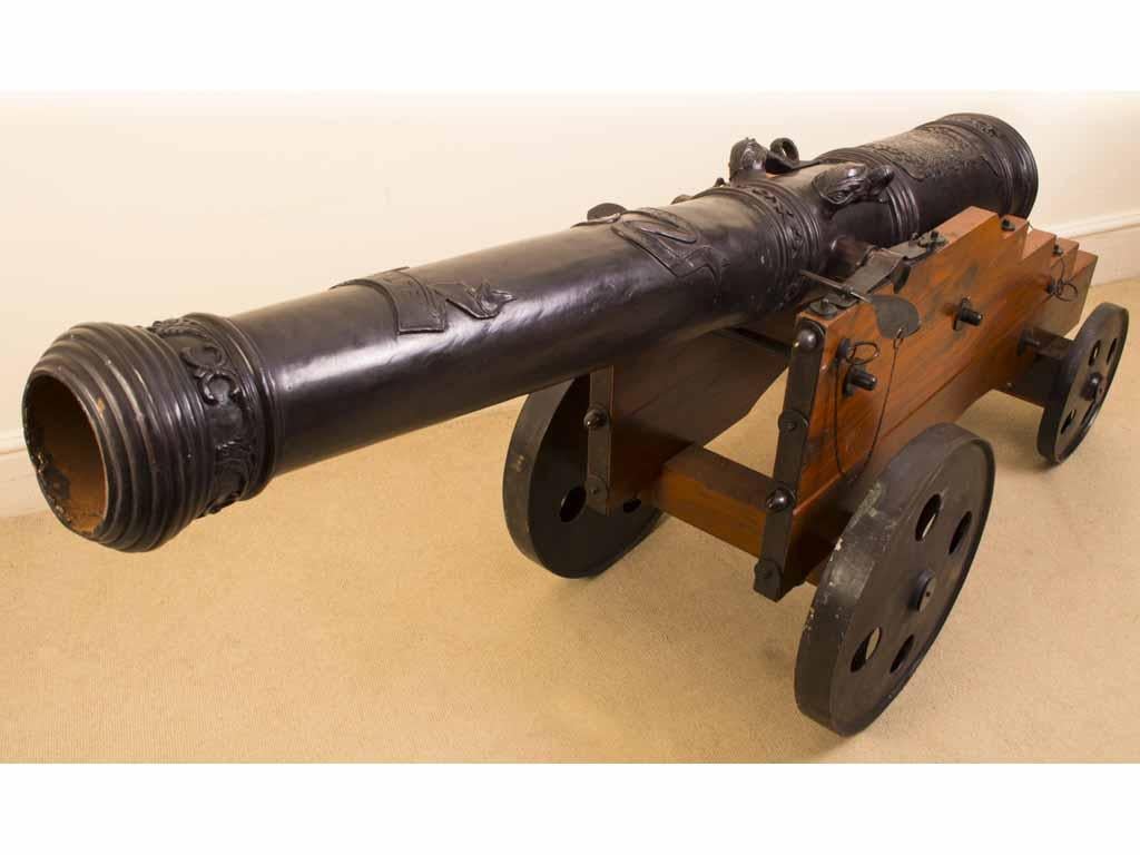 Vintage Pair Decorative 6ft Bronze Artillery Cannons 20th Century For ...