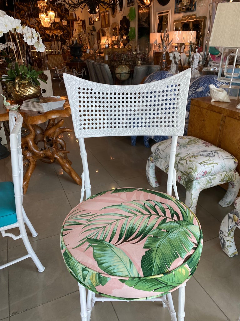 Vintage Pair Faux Bamboo Phyllis Morris Barstools Patio Powdercoated ...