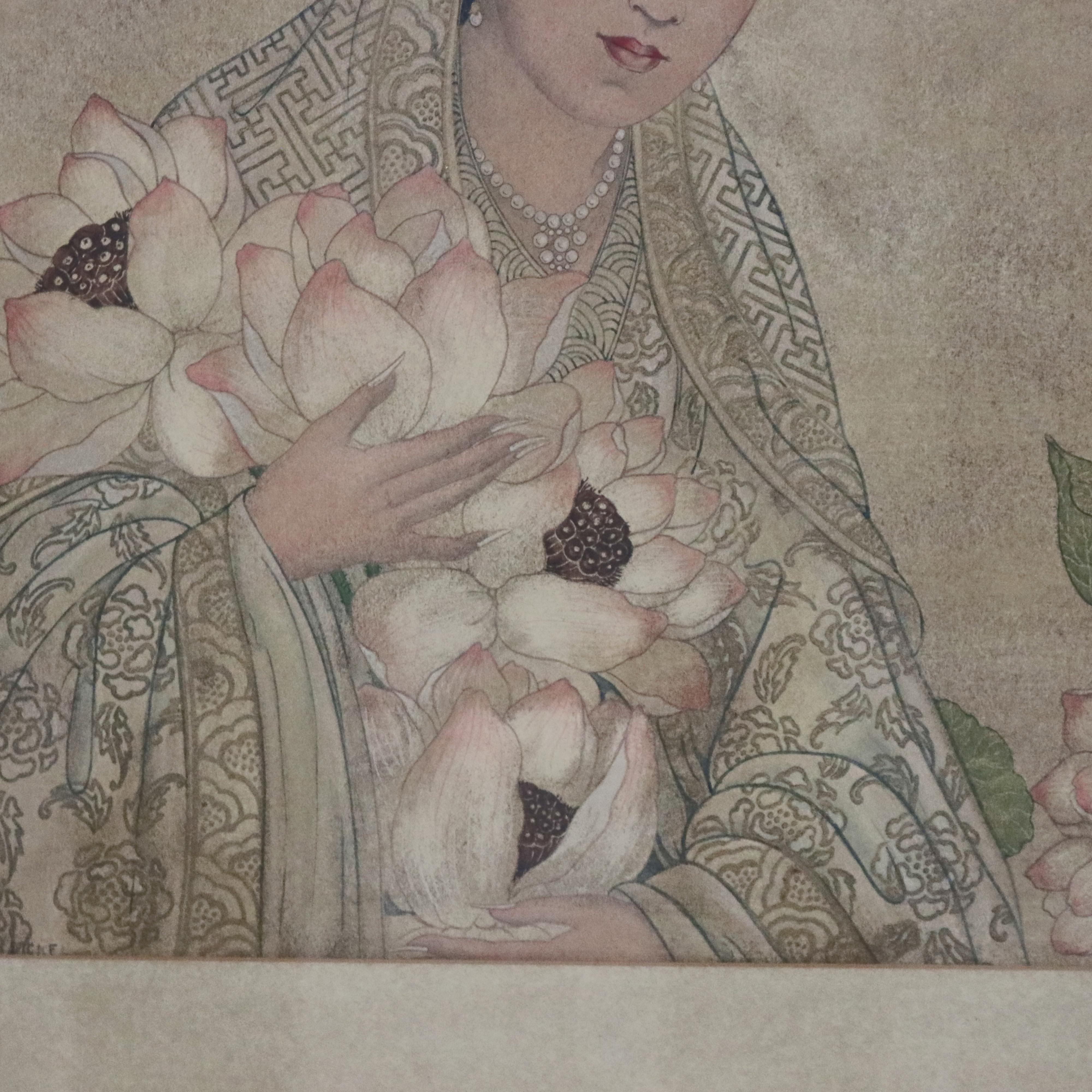 Pair of Japanese Woodblock Portrait Prints Geisha Girls, Stamped, circa ...