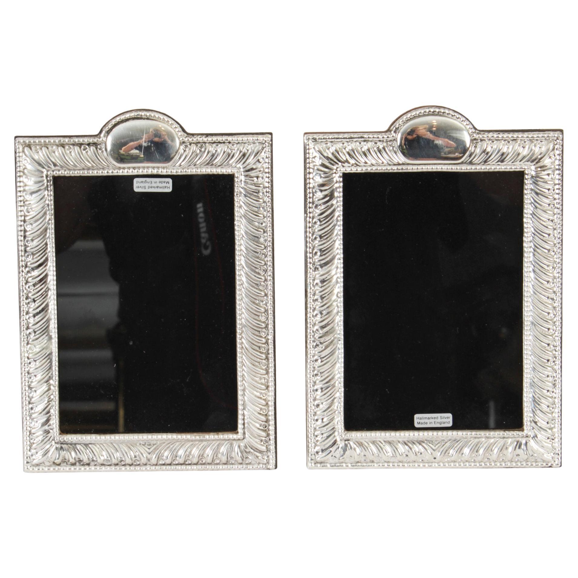 Vintage Pair Sterling Silver and Enamel Photo Frames 20th Century at ...