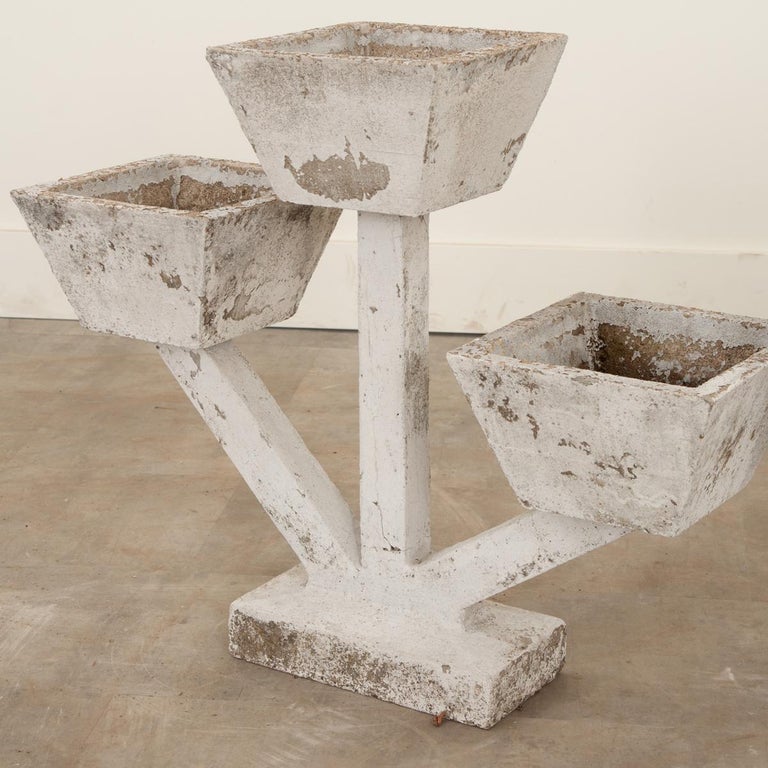 Vintage Pair of Art Deco Stone Planters For Sale at 1stDibs
