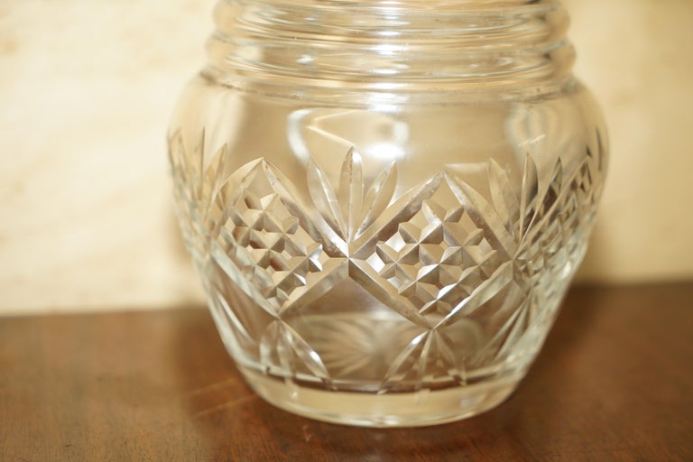 Vintage Pair of circa 1930's Heavy Cut Glass Jug Art Deco Jugs ...