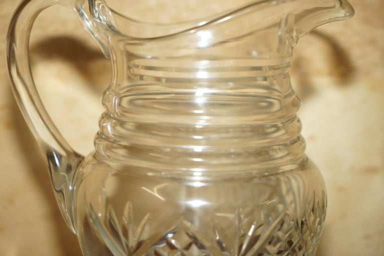 Vintage Pair of circa 1930's Heavy Cut Glass Jug Art Deco Jugs ...