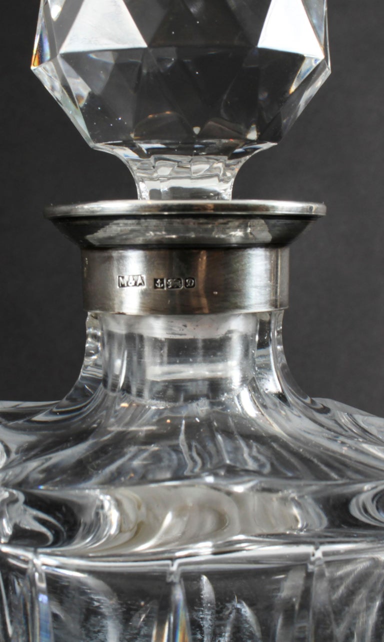 Vintage Pair of Cut Crystal Glass Liqueur Decanters Birmingham 1978 ...