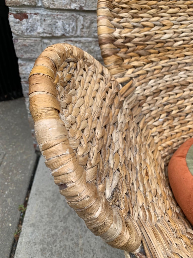 Vintage Pair of Daisy Design Woven Jute Chairs at 1stDibs