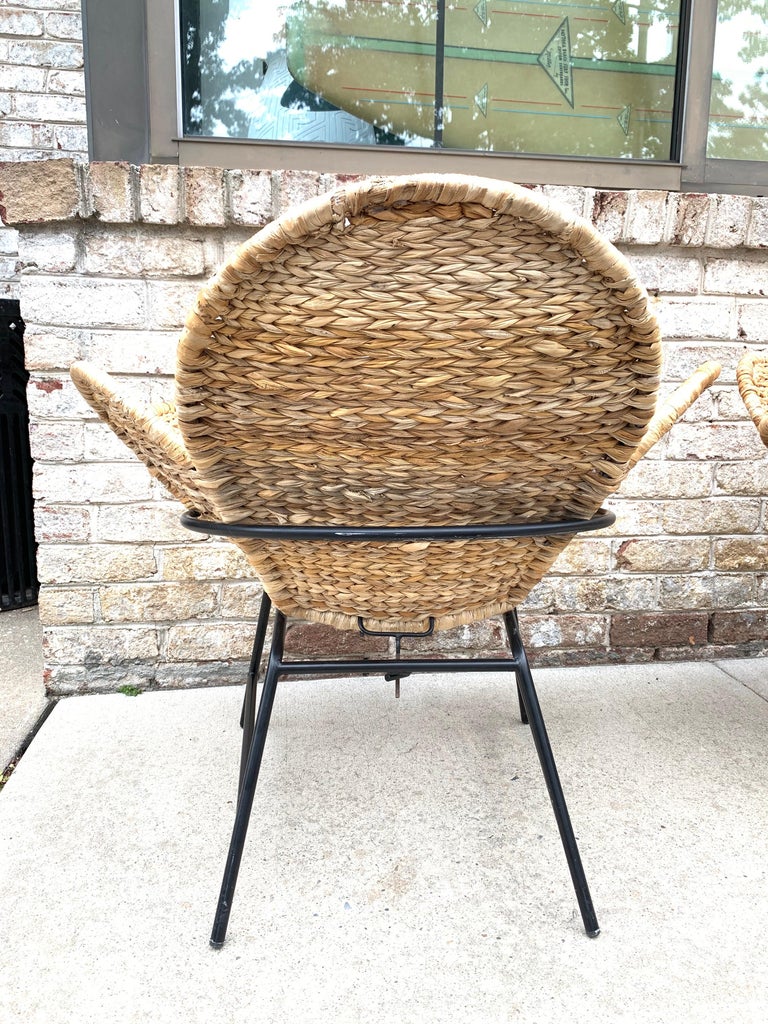 Vintage Pair of Daisy Design Woven Jute Chairs at 1stDibs