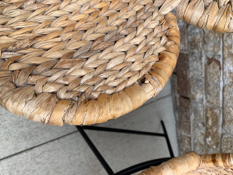 Vintage Pair of Daisy Design Woven Jute Chairs at 1stDibs