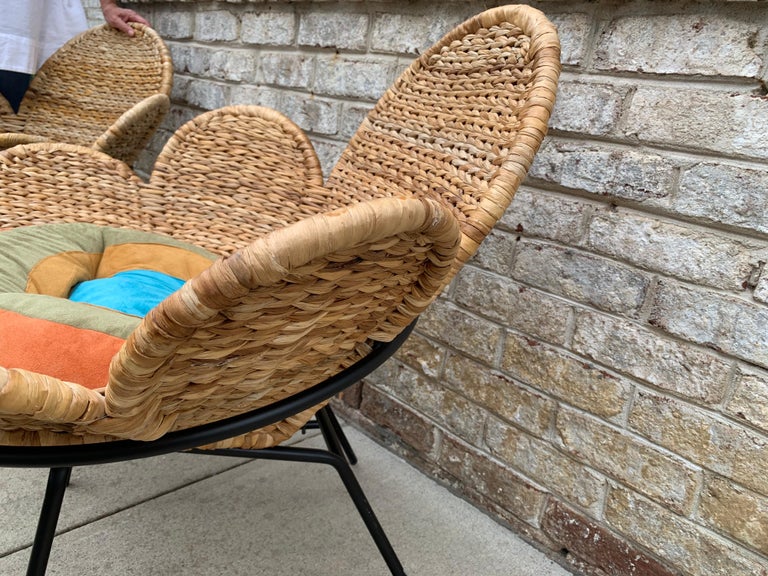 Vintage Pair of Daisy Design Woven Jute Chairs at 1stDibs