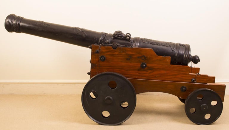 Vintage Pair of Decorative 6ft Bronze Artillery Cannons 20th Century at ...