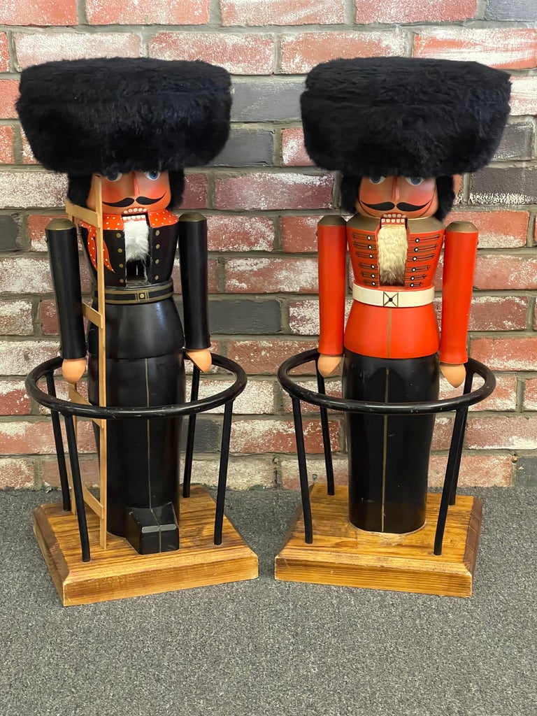 Vintage Pair of German Nutcracker Barstools by Volkmar Matthes at ...