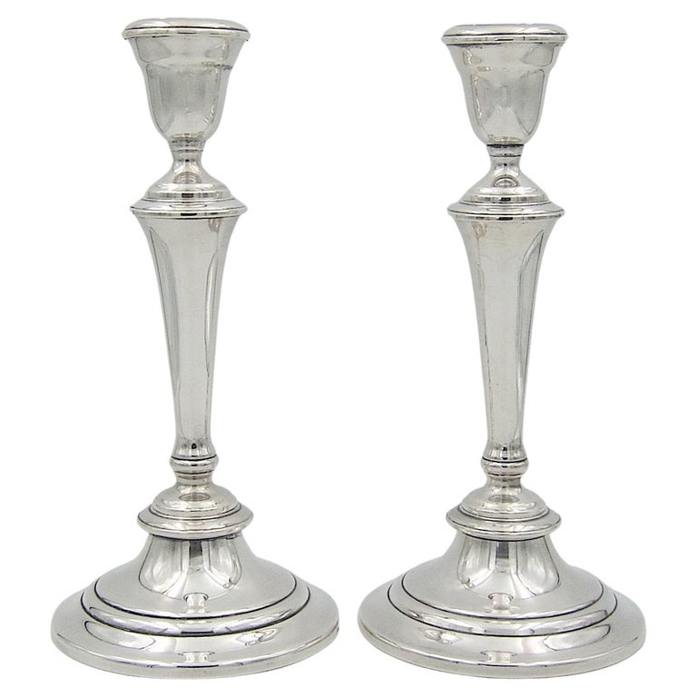 Vintage Pair of Gorham Convertible Candlesticks in Silver Plate at 1stDibs