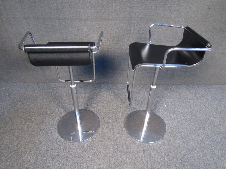 Vintage Pair of Italian Leather Bar Stools by Calligaris at 1stDibs ...