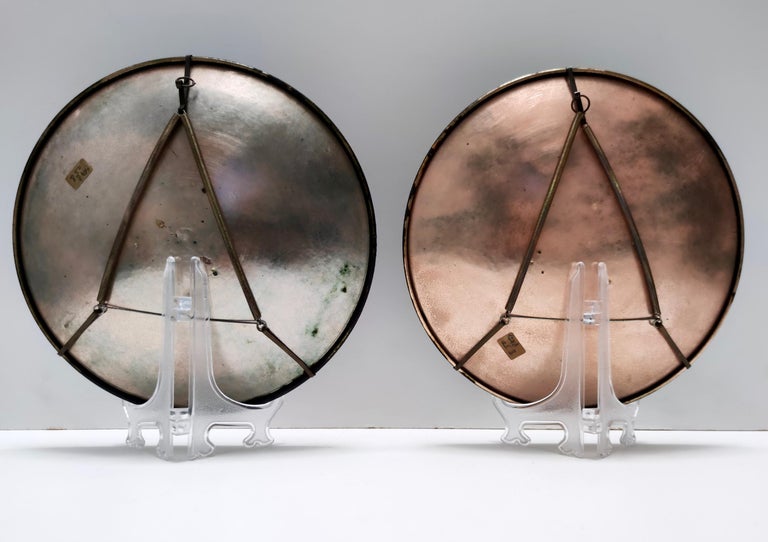 Vintage Pair of Lacquered Copper Vide-Poche / Decorative Plates For ...