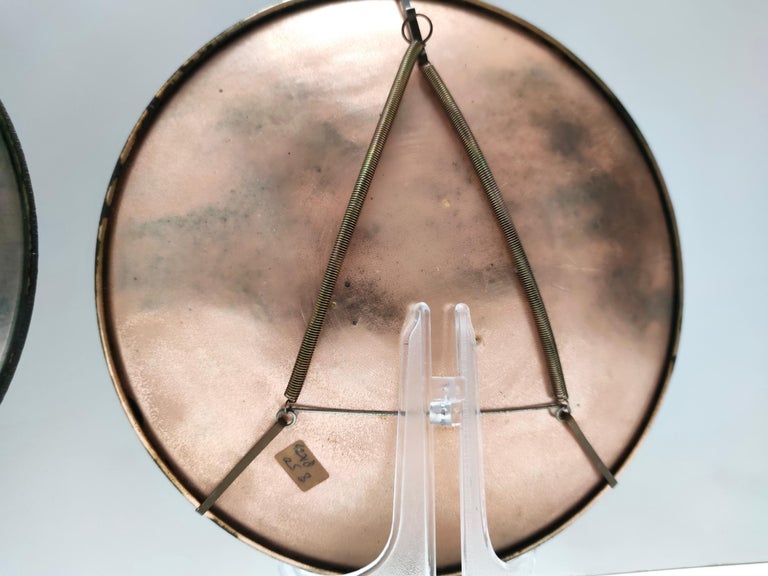 Vintage Pair of Lacquered Copper Vide-Poche / Decorative Plates For ...