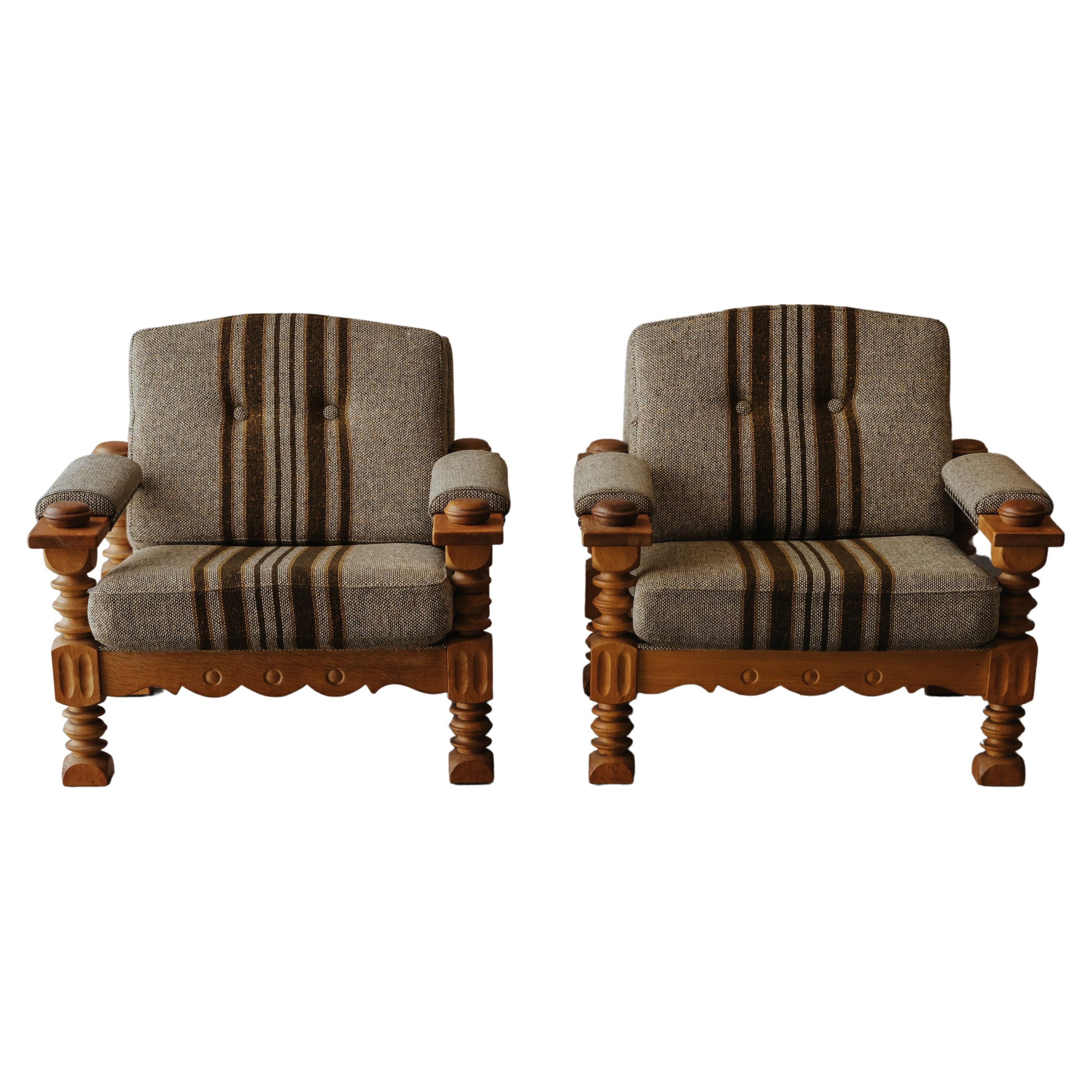 Vintage Pair Of Lounge Chairs From Denmark, Circa 1970 For Sale at 1stDibs
