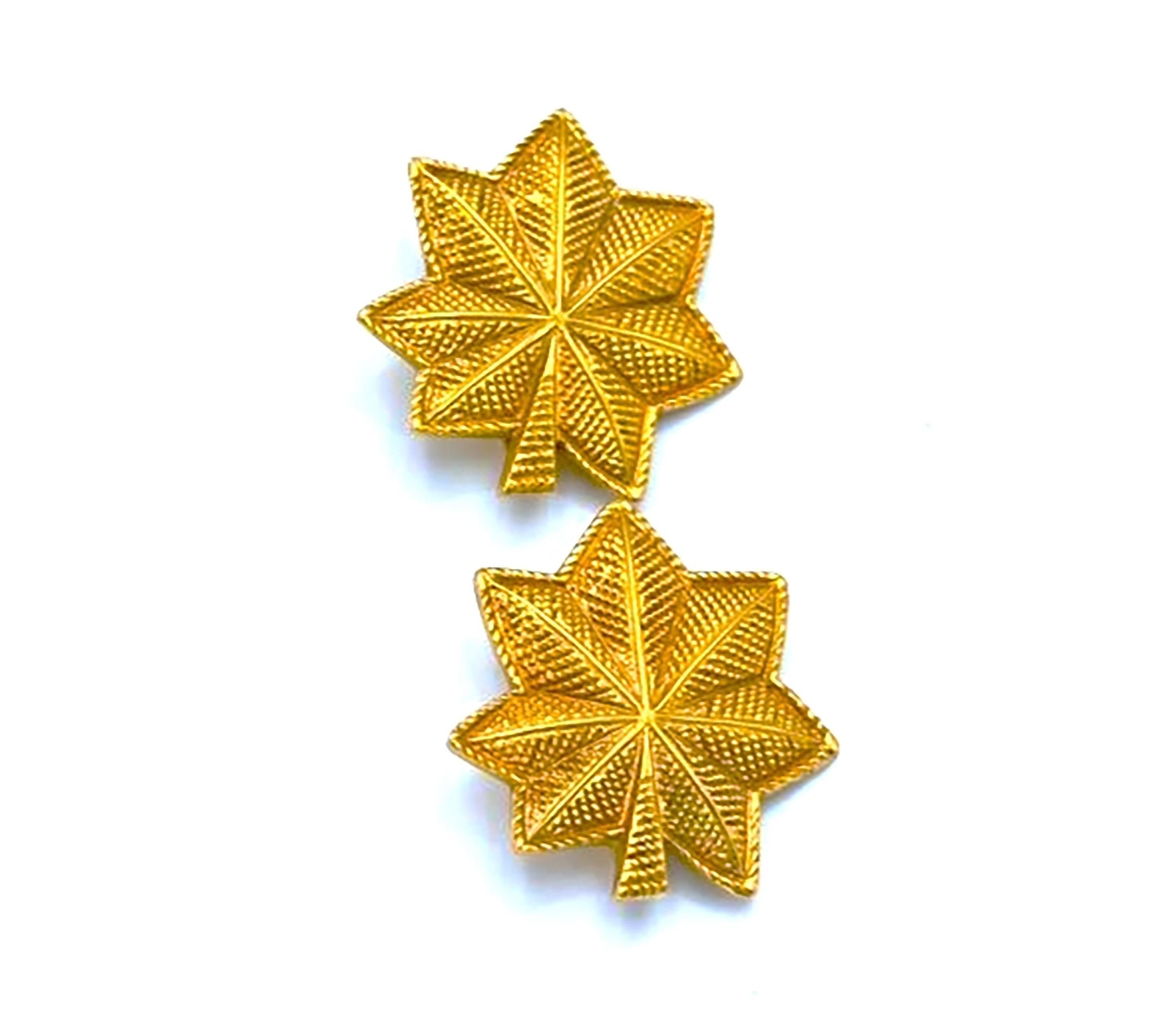 Cartier France Pair of Two Oak Leaf Intricate Brooches For Sale at ...