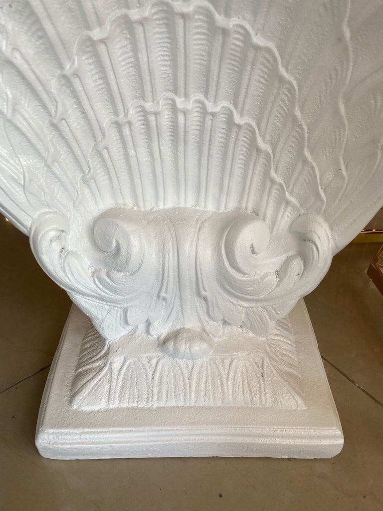 Vintage Pair of Plaster Seashell Scallop Shell Dining Table or Desk ...