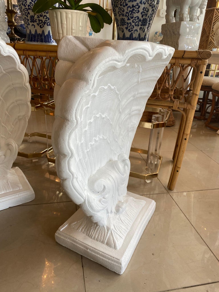Vintage Pair of Plaster Seashell Scallop Shell Dining Table or Desk ...