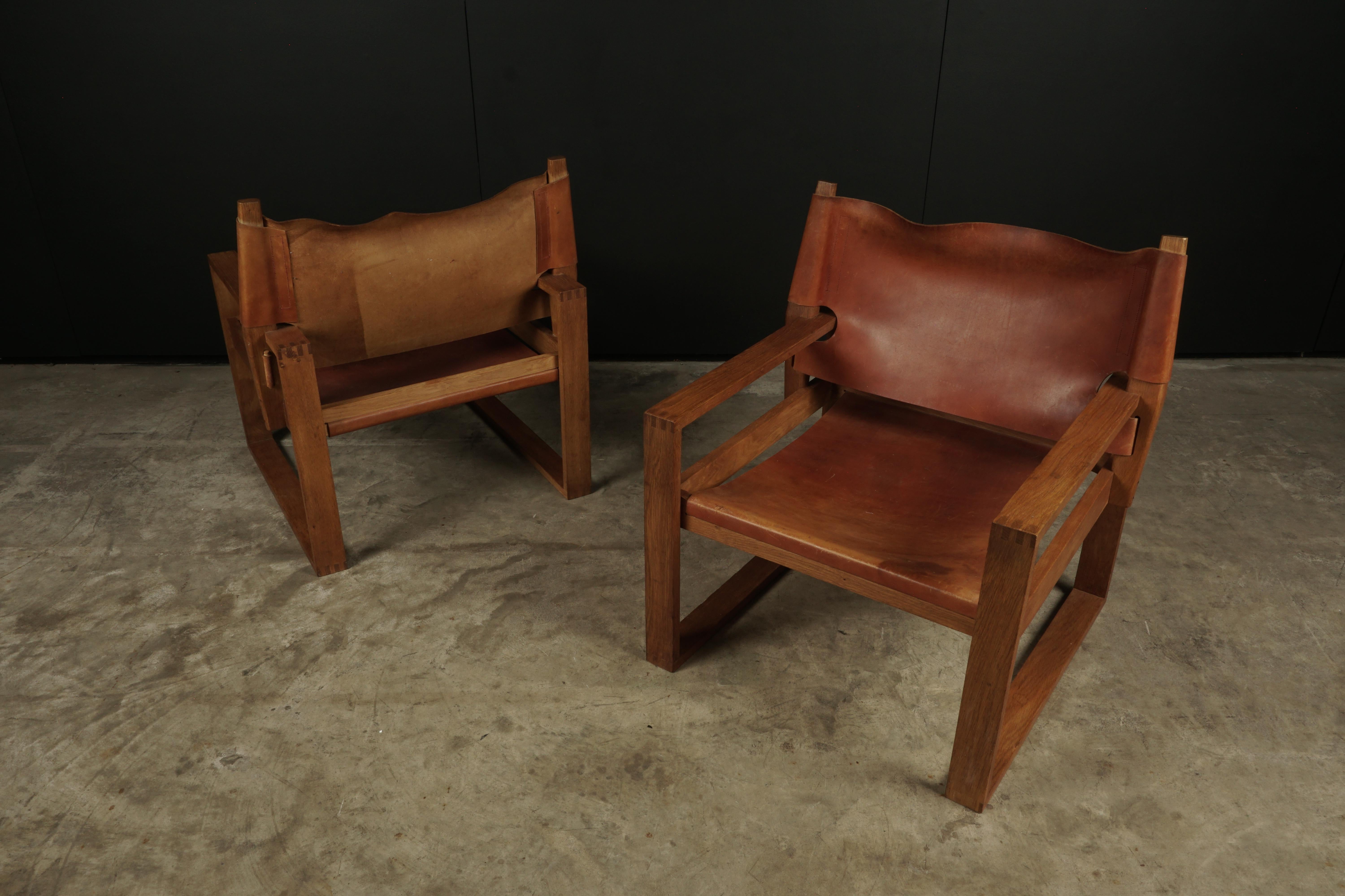 Vintage Pair of Safari Chairs Designed by Svend Frandsen, Denmark ...