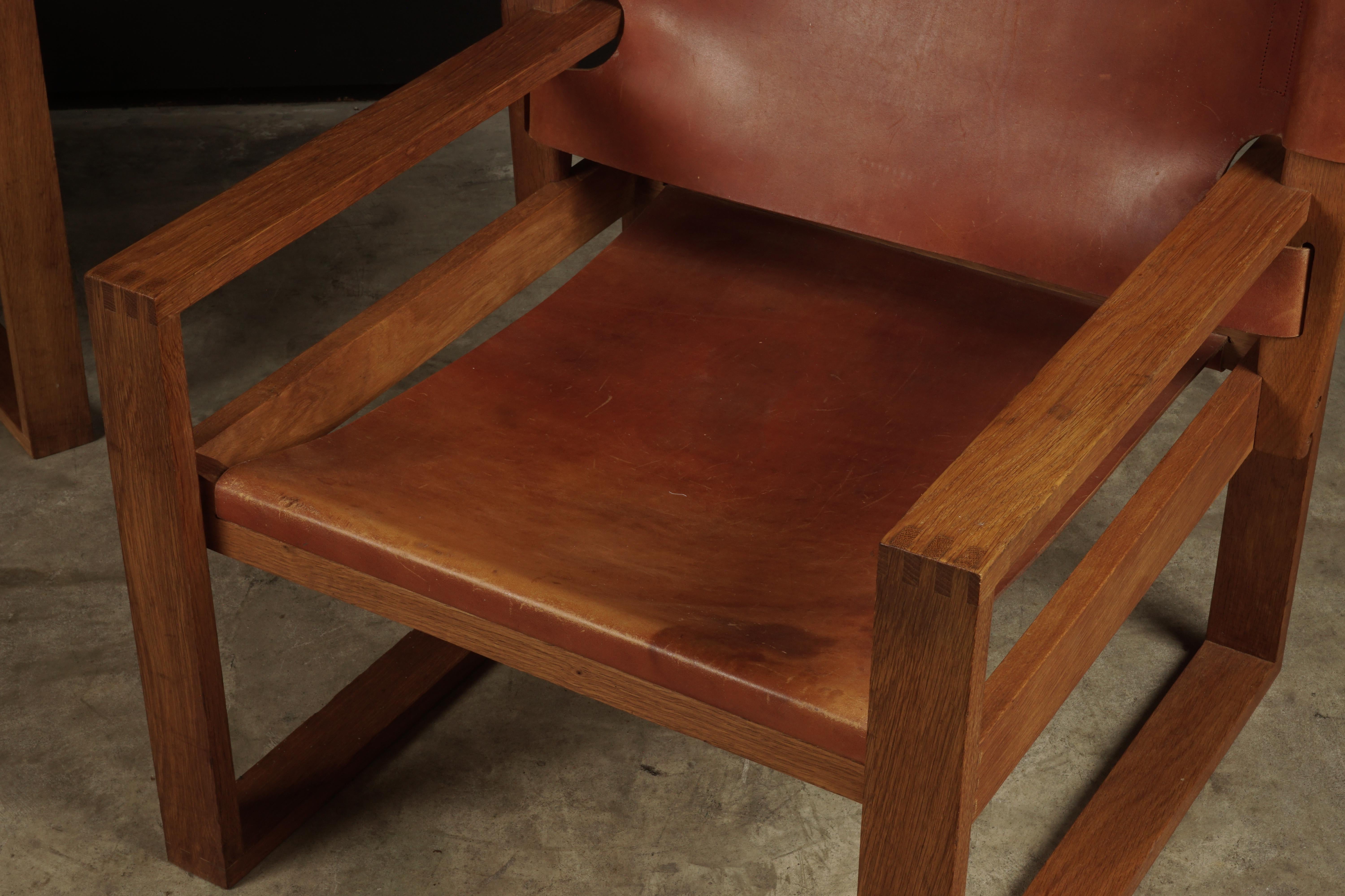 Vintage Pair of Safari Chairs Designed by Svend Frandsen, Denmark ...