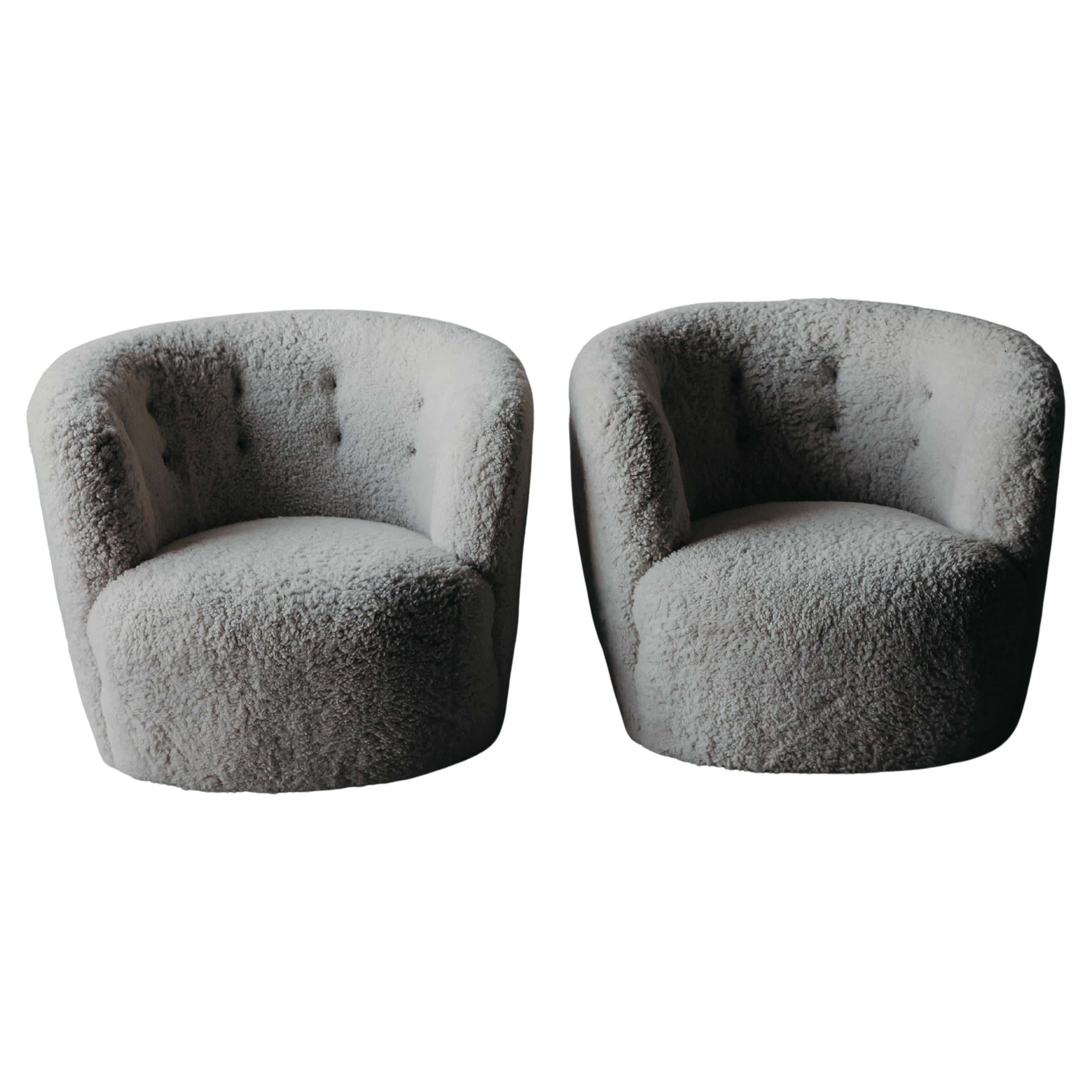 Vintage XL Shearling Cabinetmaker Chair from Denmark, circa 1950 For ...