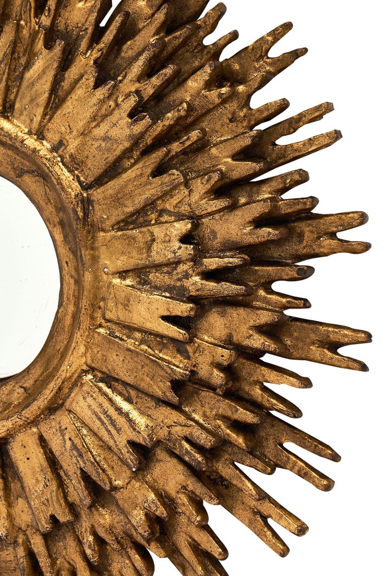 Vintage Pair of Small Sunburst Mirrors at 1stDibs