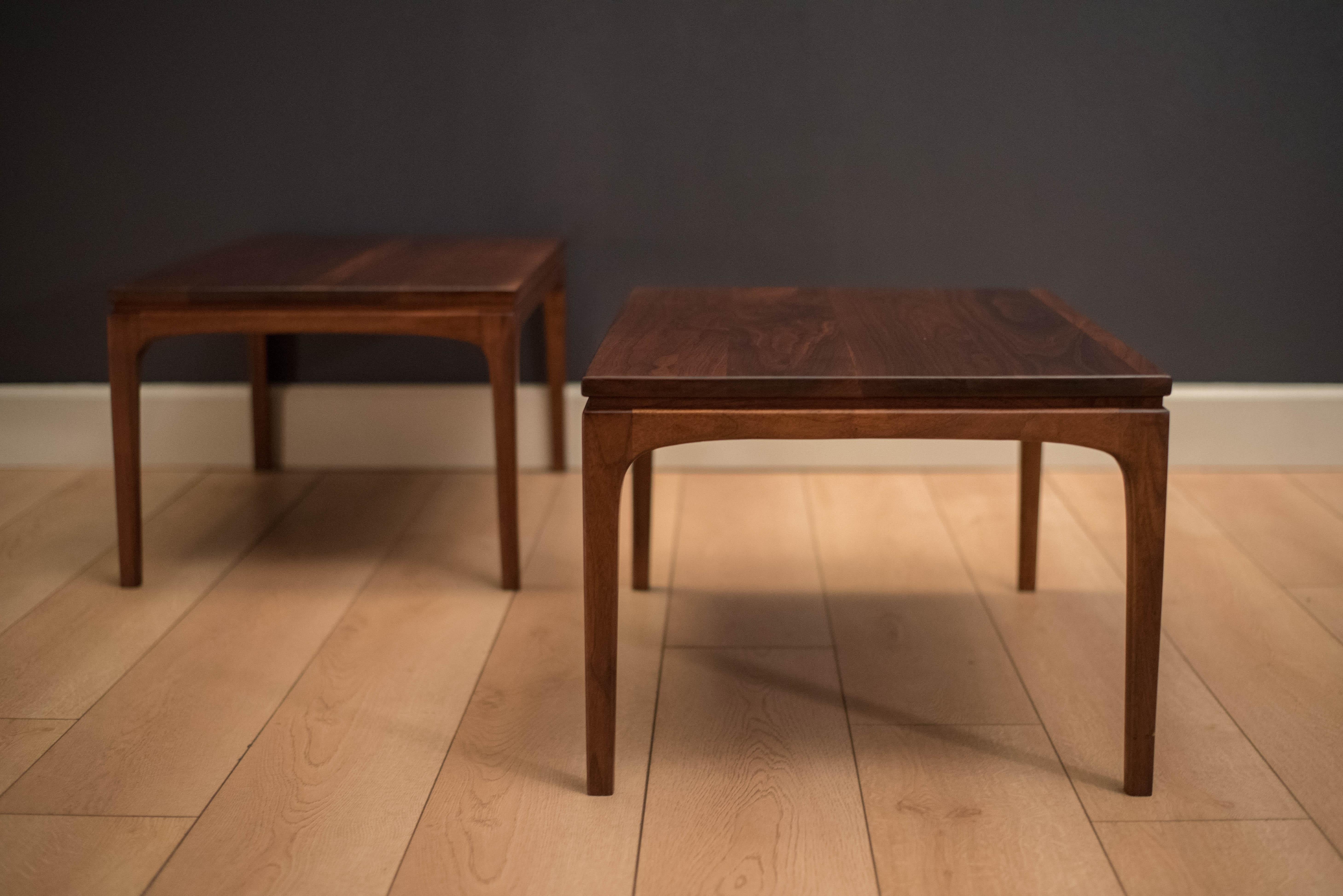 Vintage Pair of Solid Walnut End Tables at 1stDibs | end tables for sale