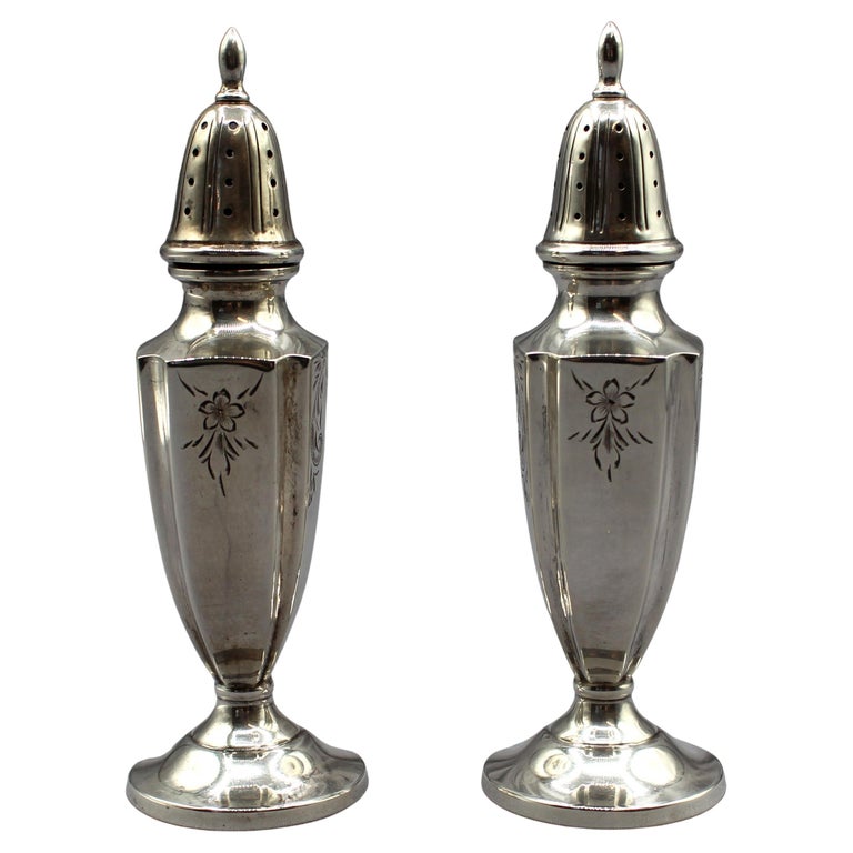 Vintage Pair of Sterling Silver Salt and Pepper Casters by Fisher ...