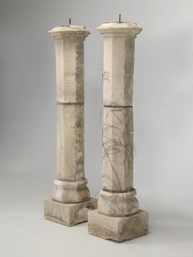 Vintage Pair of Stone Composition Columns from England Made from ...