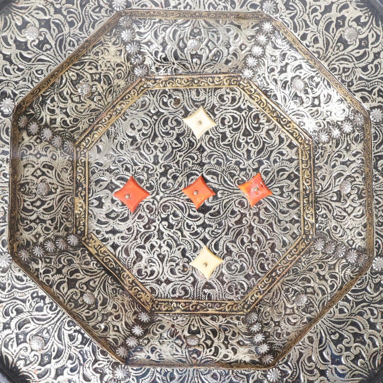 Vintage Pair of Turkish Metal Work and Bone Stands or Tables For Sale ...