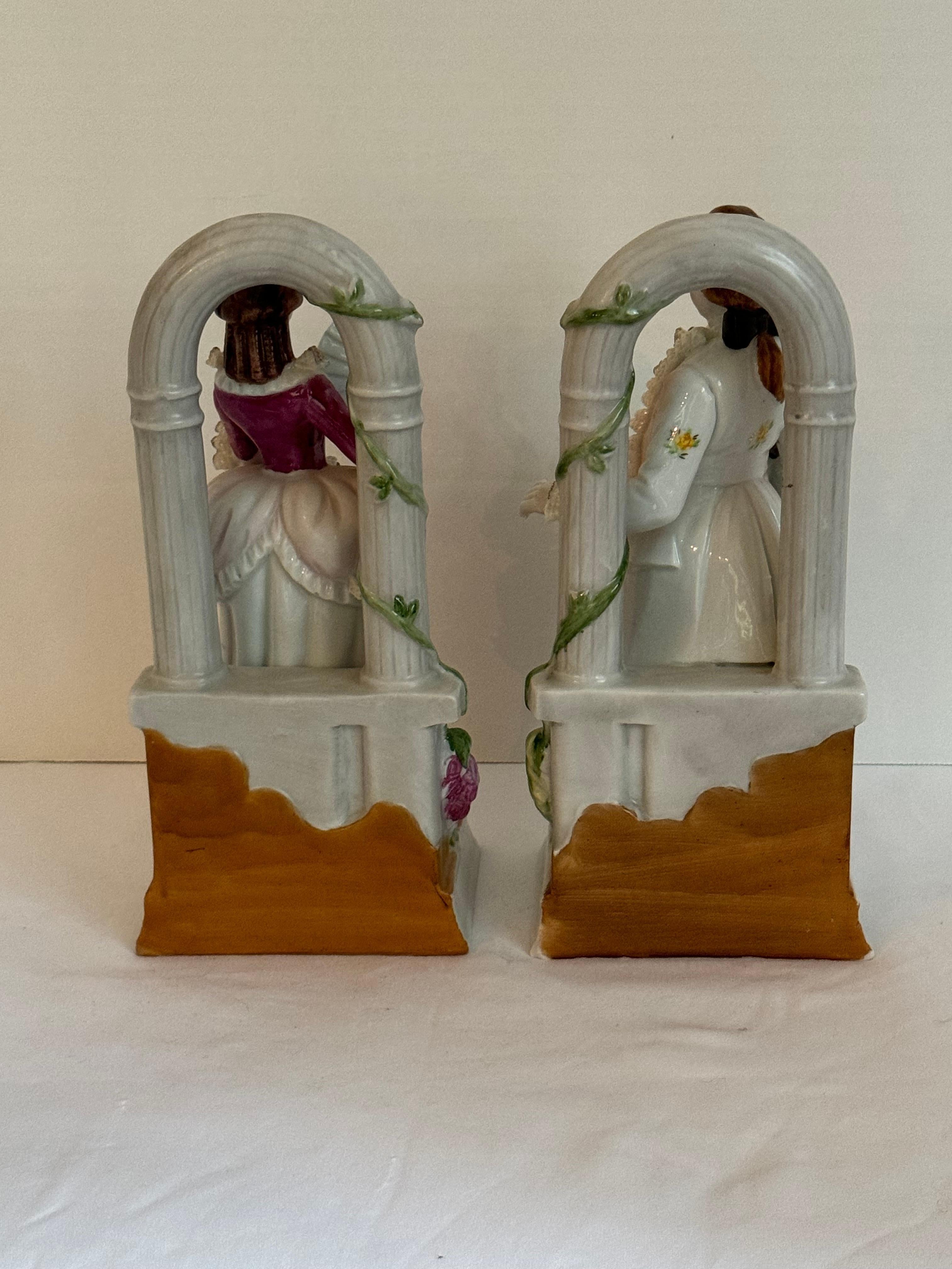 Vintage pair of victorian statues a victorian couple For Sale at 1stDibs