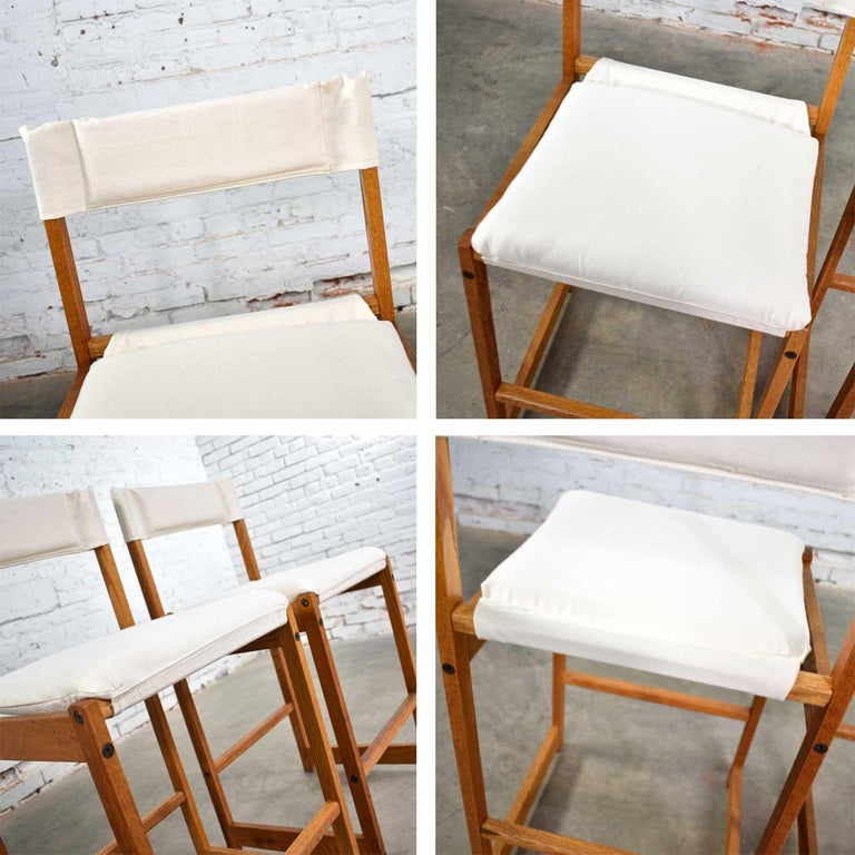 Vintage Pair of Scandinavian Modern Sling Counter Height Bar Stools ...