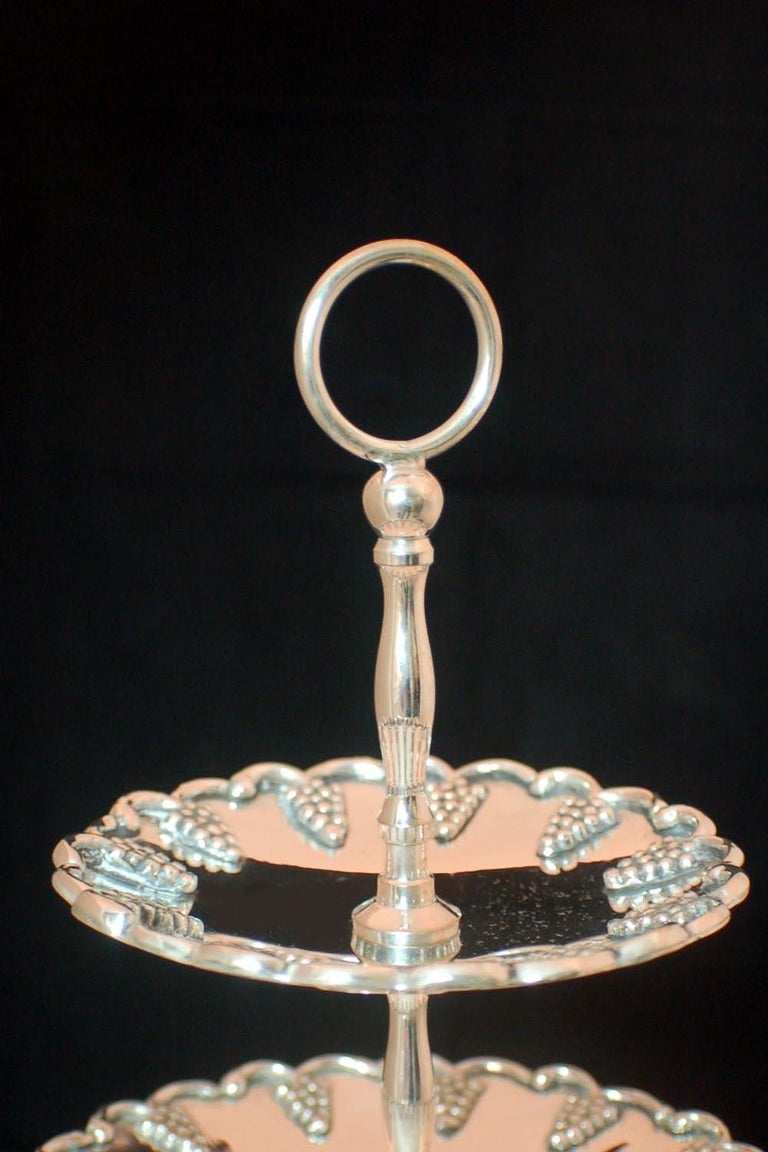 Vintage Pair Silver Plated Tiered Cake / Biscuit Stands 20th C For Sale ...