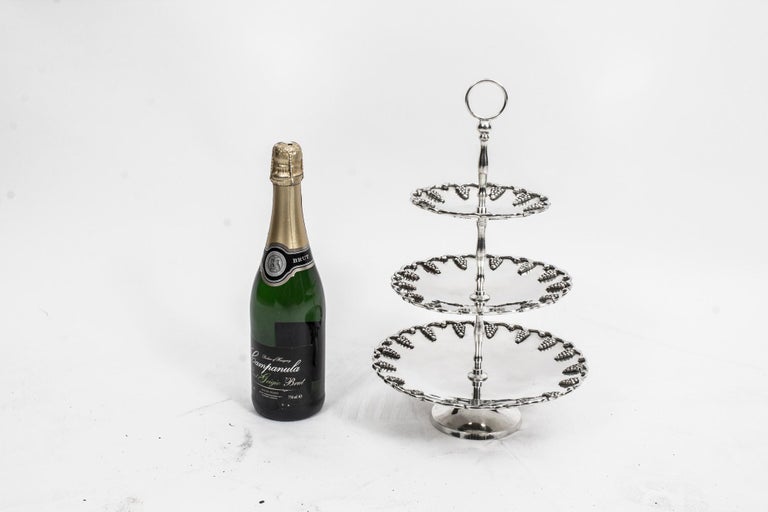 Vintage Pair of Silver Plated Tiered Cake Biscuit Stands at 1stDibs