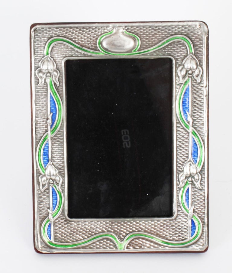 Vintage Pair Sterling Silver and Enamel Photo Frames 20th Century at ...