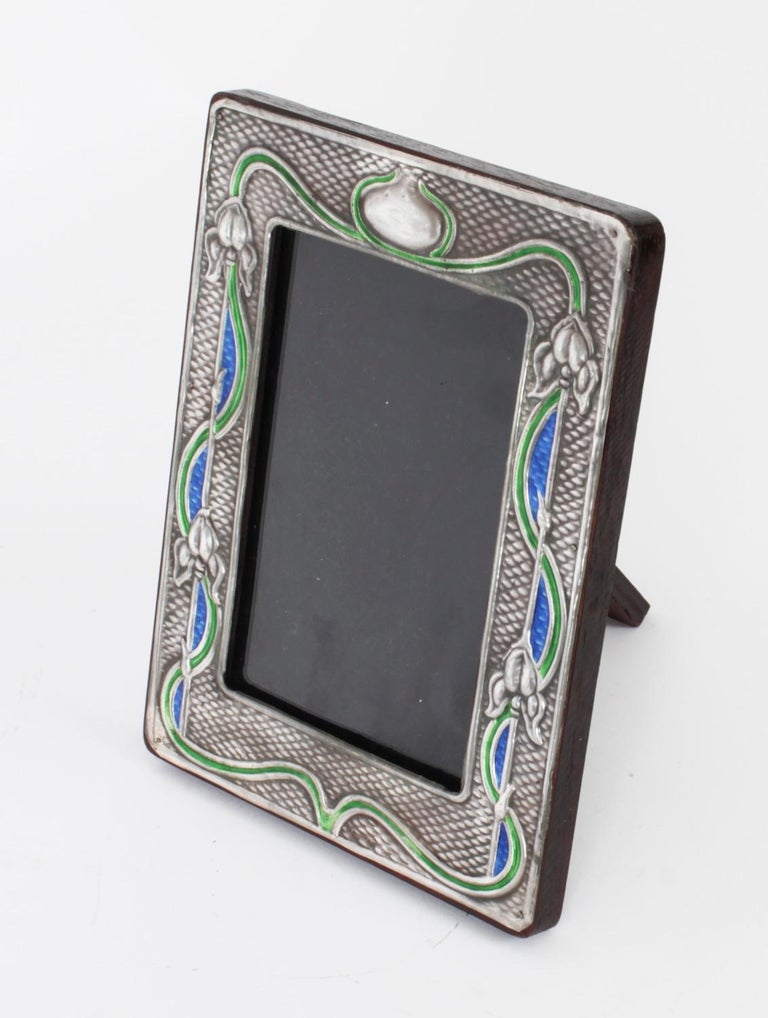 Vintage Pair Sterling Silver and Enamel Photo Frames 20th Century at ...