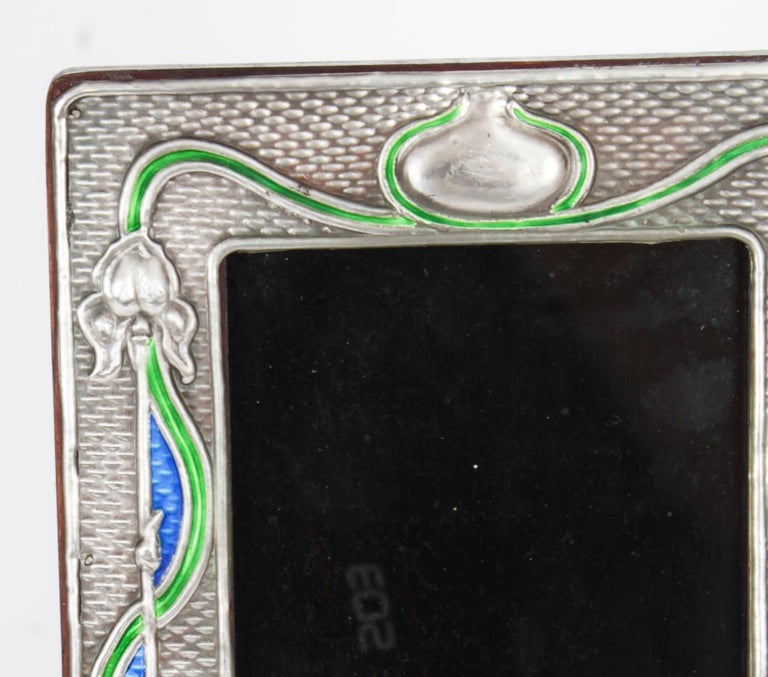 Vintage Pair Sterling Silver and Enamel Photo Frames 20th Century at ...