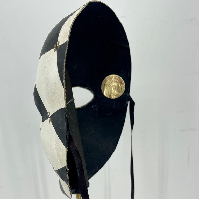 Vintage Pair Venetian Masquerade Mask on Opera Sticks For Sale at 1stDibs