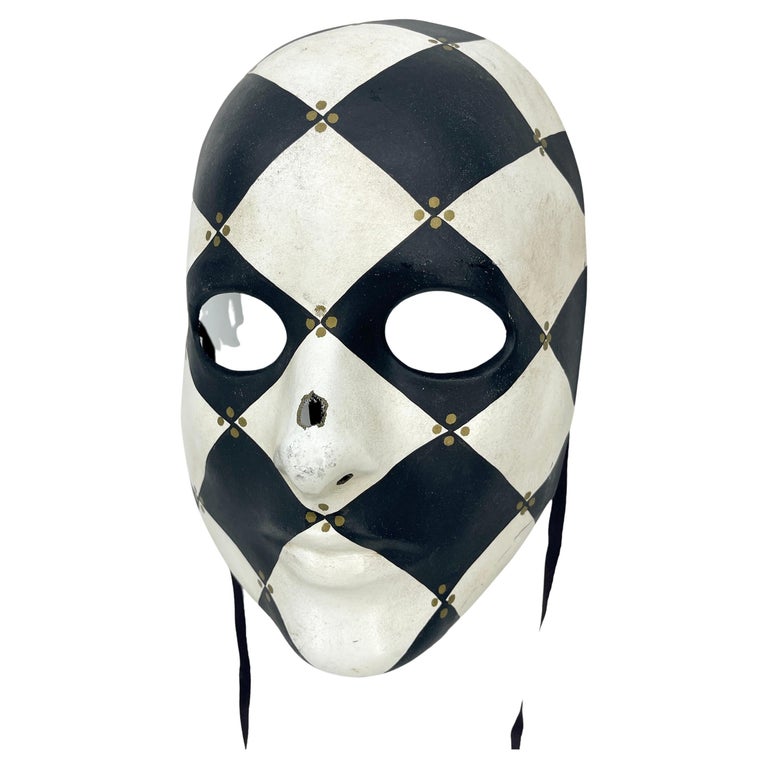 Vintage Pair Venetian Masquerade Mask on Opera Sticks at 1stDibs