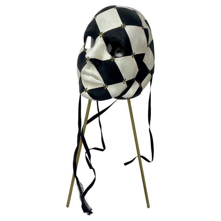 Vintage Pair Venetian Masquerade Mask on Opera Sticks at 1stDibs