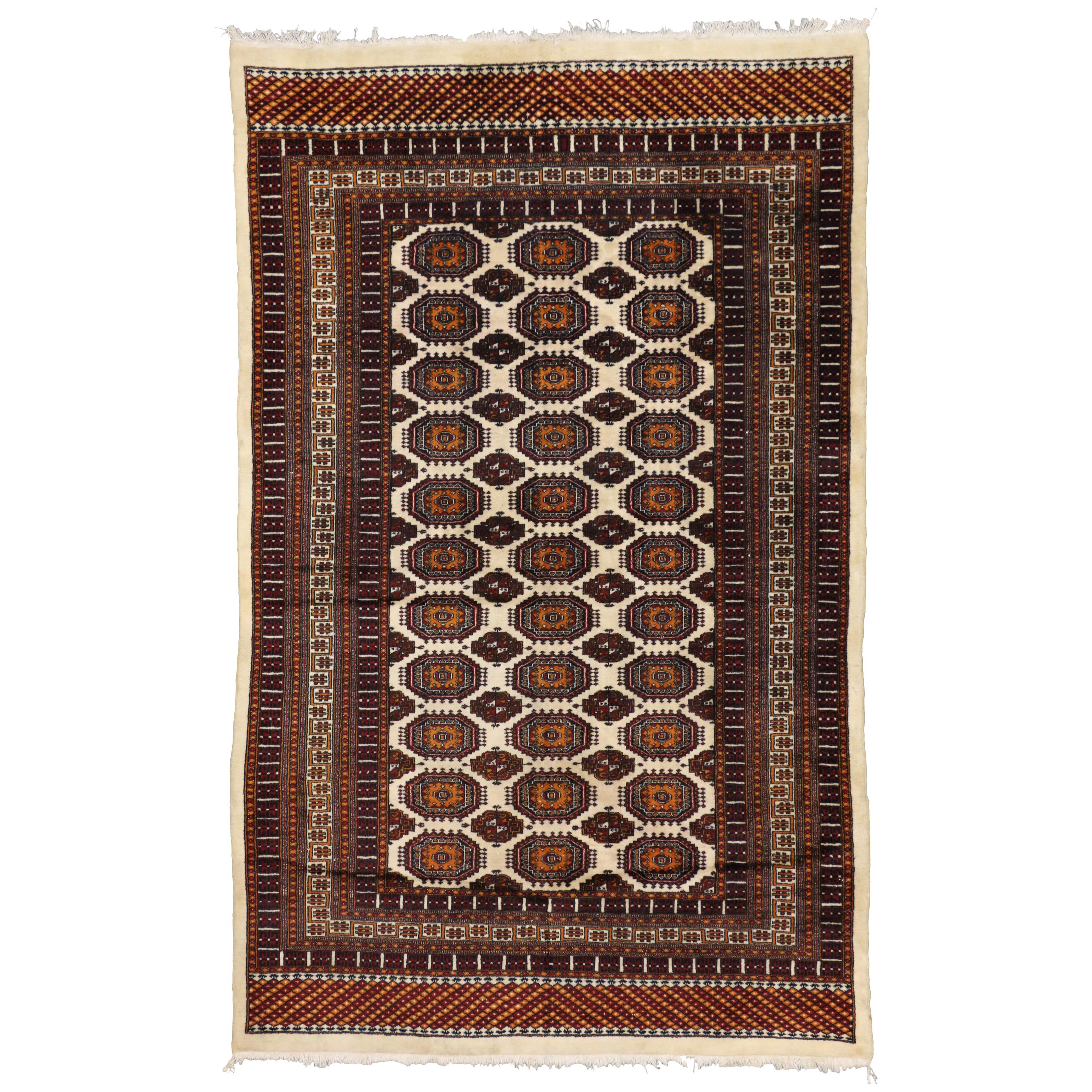 Vintage Afghan Rug with Modern Tribal Style For Sale at 1stDibs