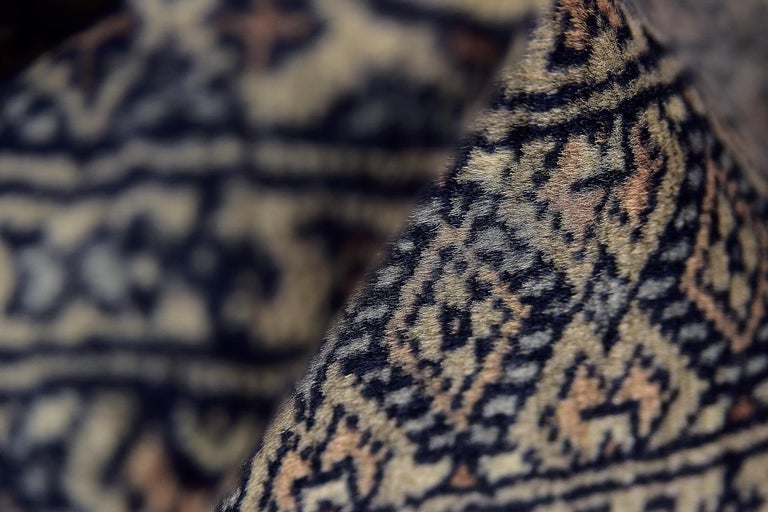 Vintage Original Pakistani Hand-Woven Oriental Blue Bukhara Rug from ...