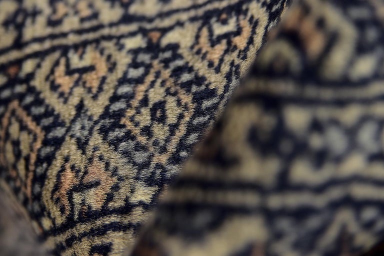Vintage Original Pakistani Hand-Woven Oriental Blue Bukhara Rug from ...