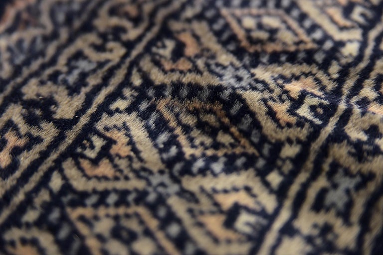 Vintage Original Pakistani Hand-Woven Oriental Blue Bukhara Rug from ...