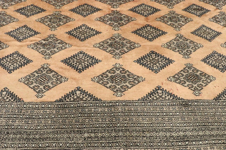 Vintage Pakistani Jaldar Design Bokhara Rug with Southwest Desert Boho ...