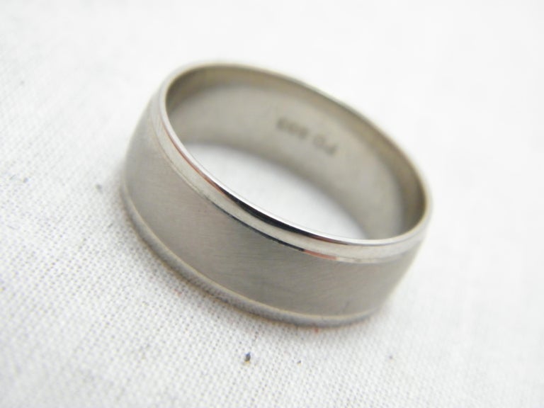 Vintage Palladium 7mm Wedding Ring Size P1/2 8 500 Purity Band Heavy 5 ...