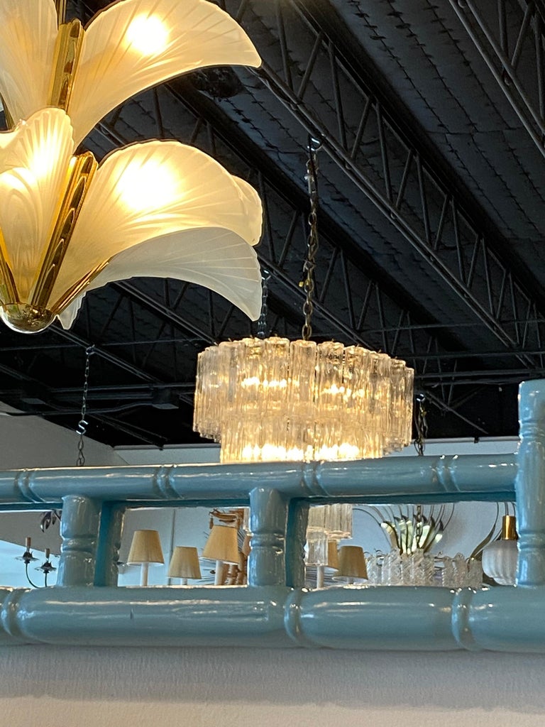 Vintage Palm Beach Newly Lacquered Blue Greek Key Pagoda Faux Bamboo ...