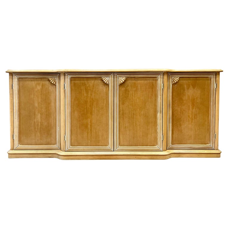 Vintage Palm Beach Regency Cerused Shell Fan Motif Cabinet For Sale at ...