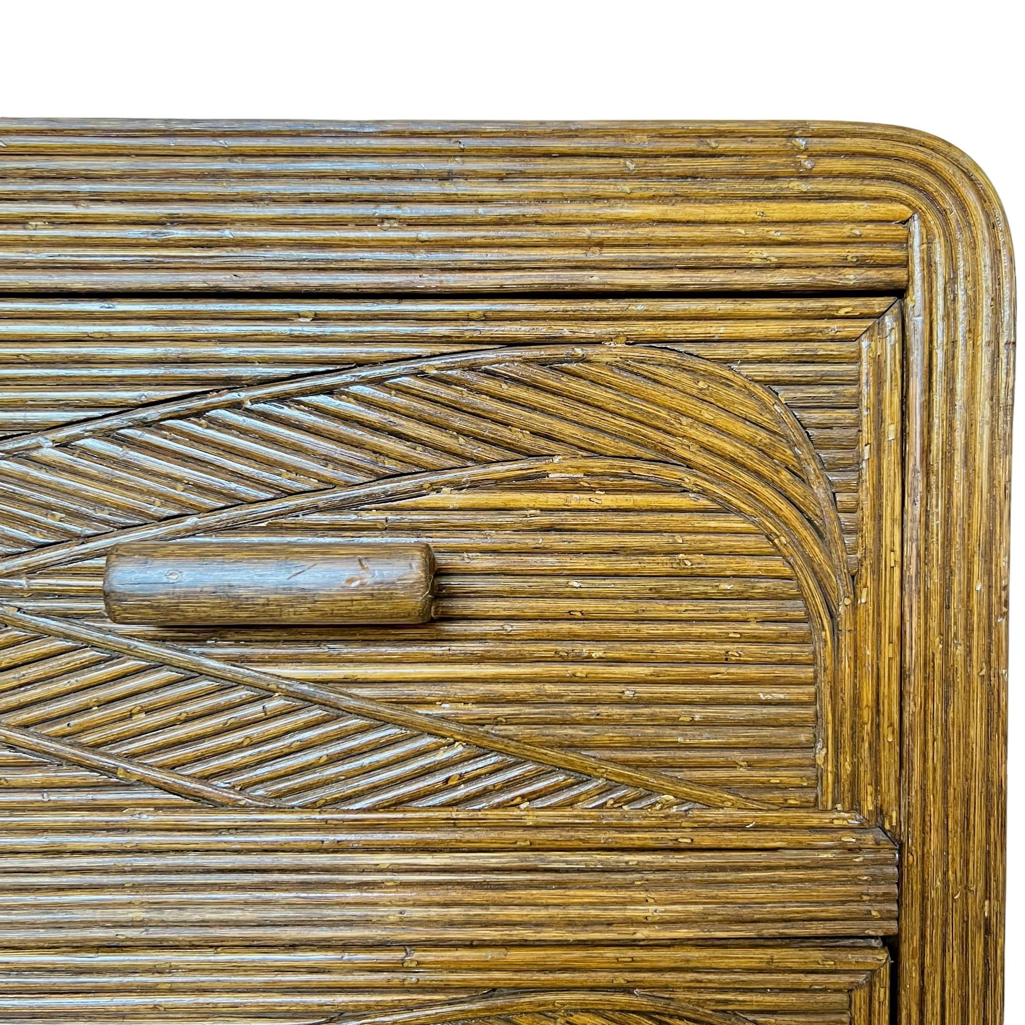 Vintage Palm Beach Regency Pencil Reed Chest of Drawers For Sale at 1stDibs