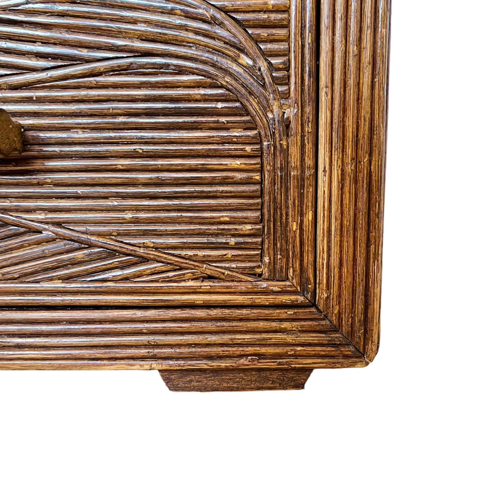 Vintage Palm Beach Regency Pencil Reed Chest of Drawers For Sale at 1stDibs